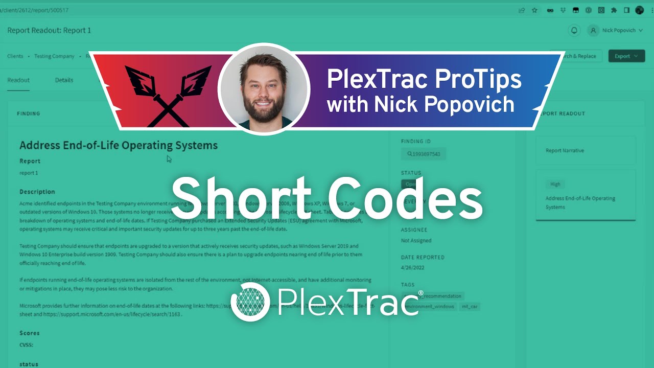 Short Codes - PlexTrac